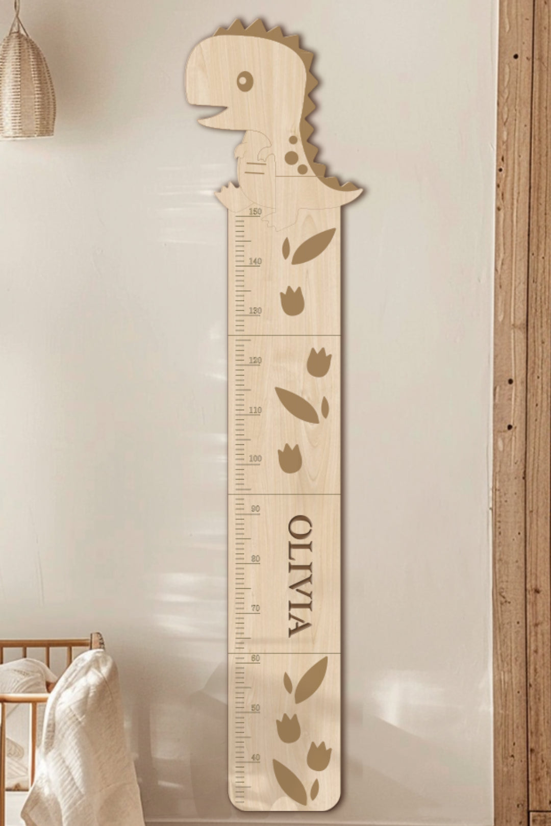 Personalized Wooden Dinosaur Growth Chart Height Ruler for Kids – UK ...