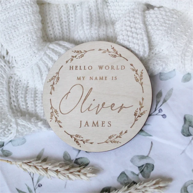 Personalised Baby Arrival Sign – UK.Woodemon