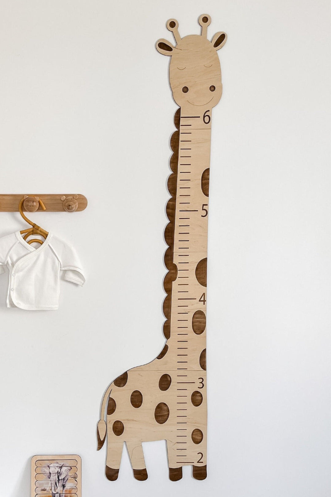 Wooden Giraffe Growth Chart Height Ruler for Kids – UK.Woodemon