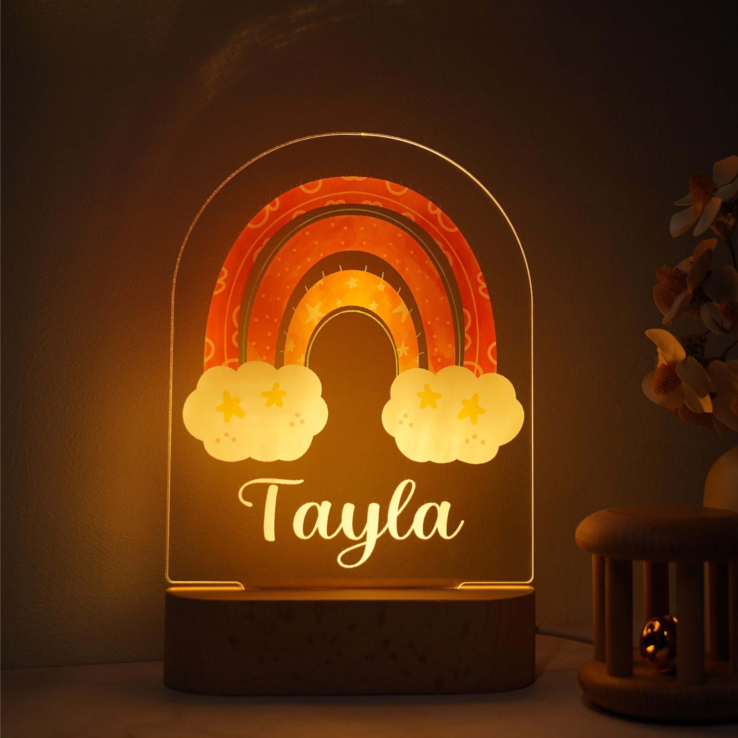 Personalised Baby Name Light - Rainbow – UK.Woodemon