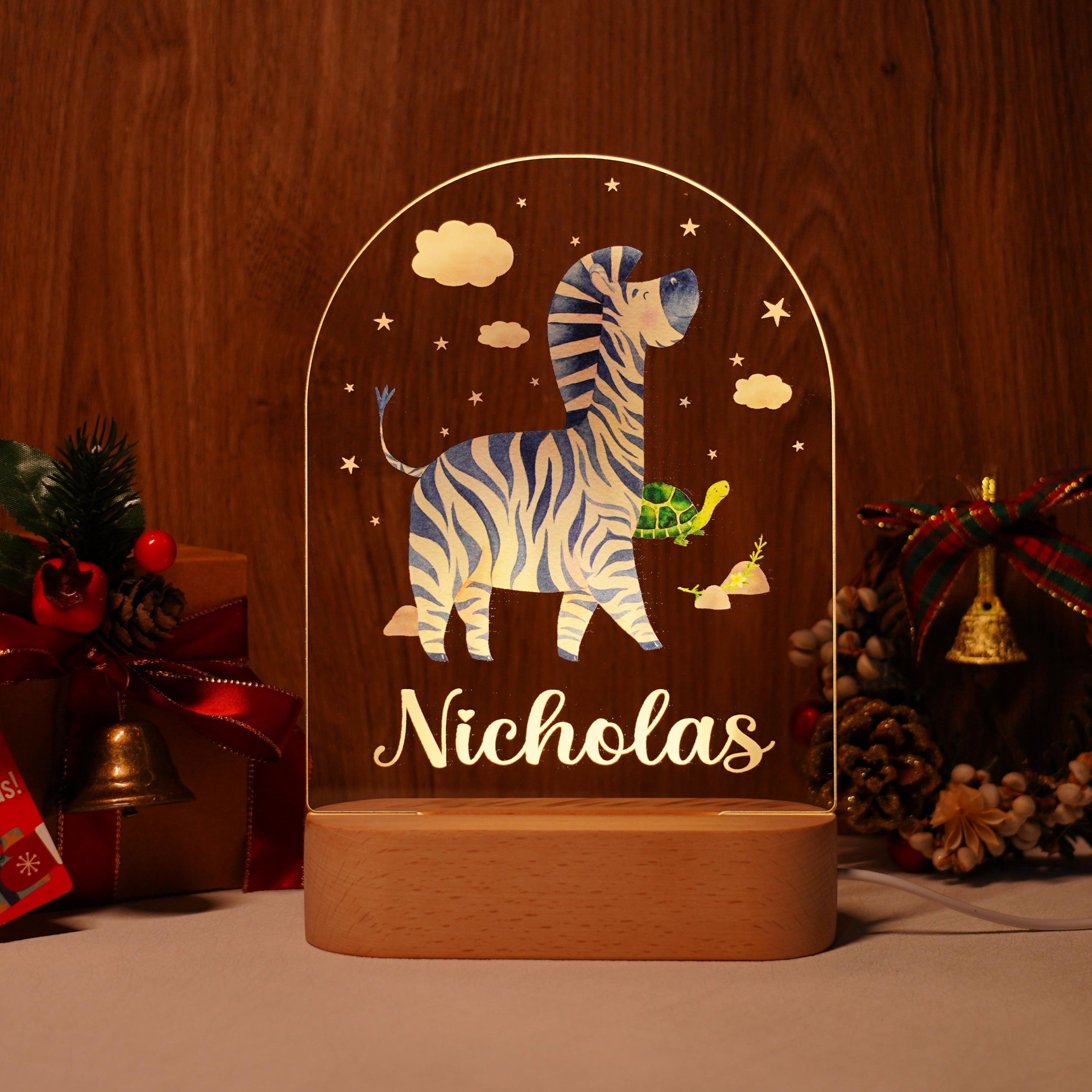 Personalised Baby Name Light - Zebra – UK.Woodemon